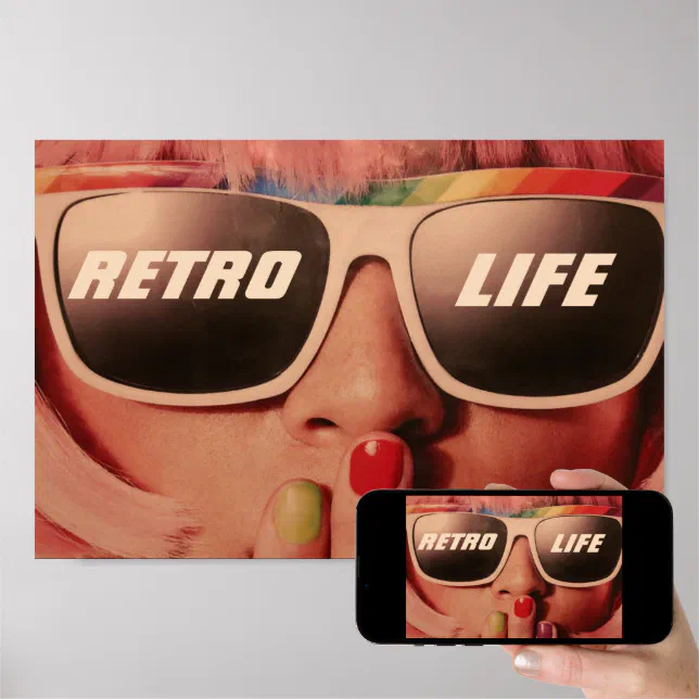 Retro Life slogan Eighties retro fashion girl Poster | Zazzle