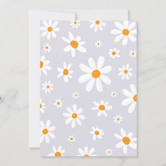Retro Light Purple Daisy Birthday Party Invitation | Zazzle