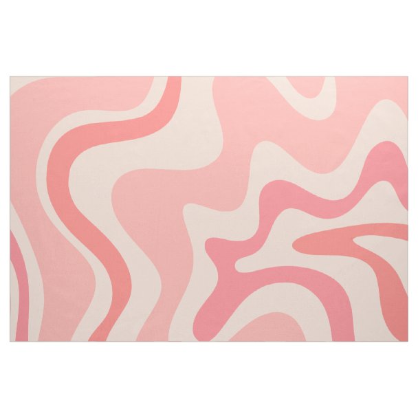 Retro Liquid Swirl Pink Painting Aesthetic Fabric | Zazzle