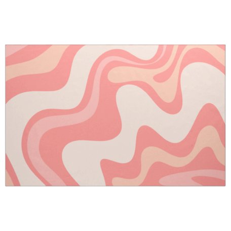 Retro Liquid Swirl Pink Painting Aesthetic Fabric | Zazzle