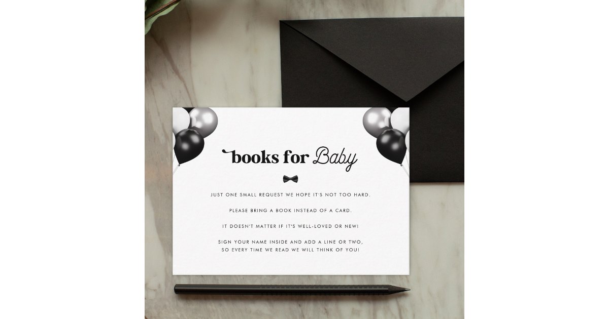 Retro Little Gentleman Boy Books for Baby Shower Enclosure Card | Zazzle