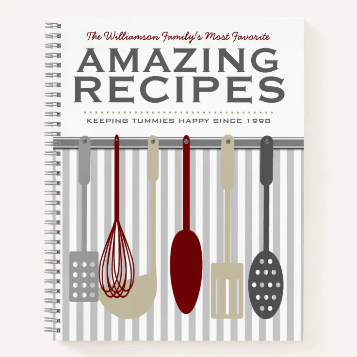 Retro Look Personalized Recipe Notebook | Zazzle