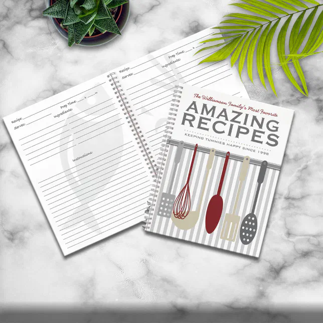 Retro Look Personalized Recipe Notebook | Zazzle