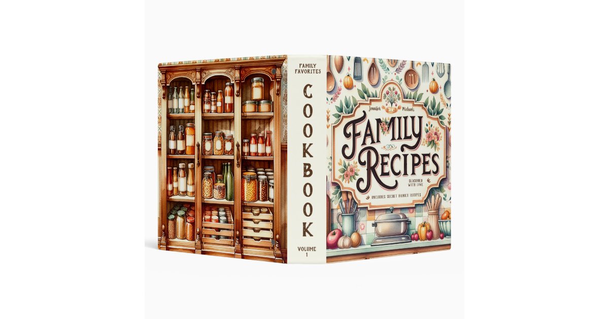 Retro Look with Pantry Cookbook 3 Ring Binder | Zazzle