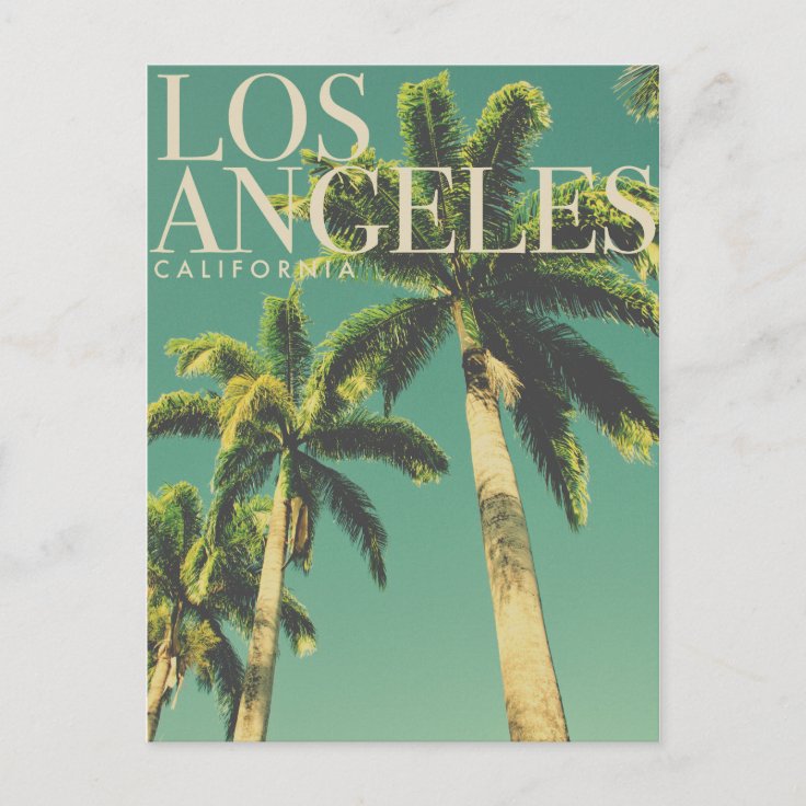 Retro Los Angeles Palm Tree Travel Postcard | Zazzle