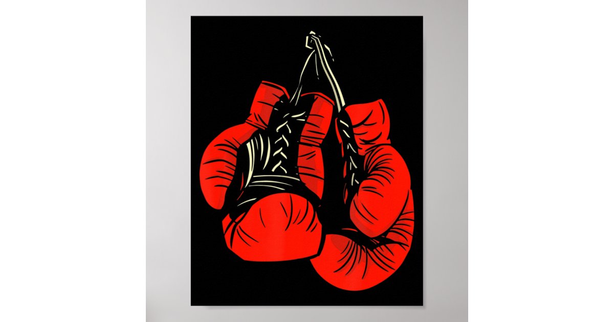 Retro Love Red Boxing Gloves Boxer Fun Boxing Love Poster | Zazzle