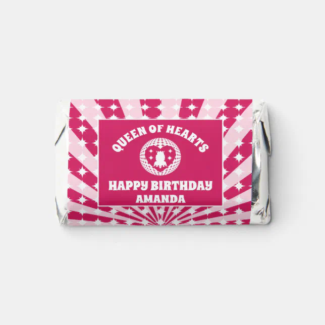 Retro Magenta Queen Of Hearts Birthday Hershey's Miniatures | Zazzle