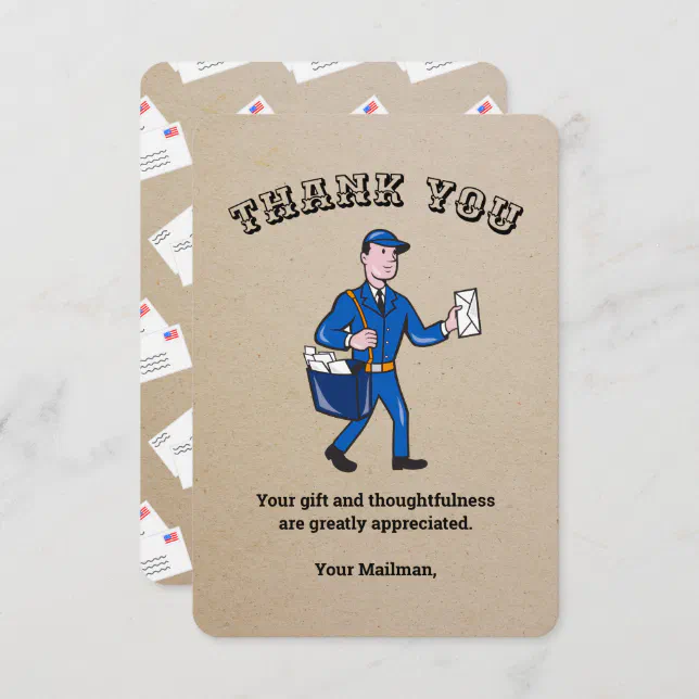 Retro Mailman Personalized Thank You Card | Zazzle