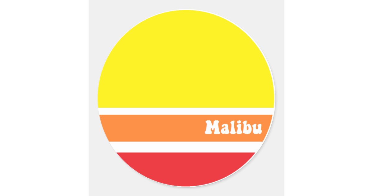 Retro Malibu sticker | Zazzle
