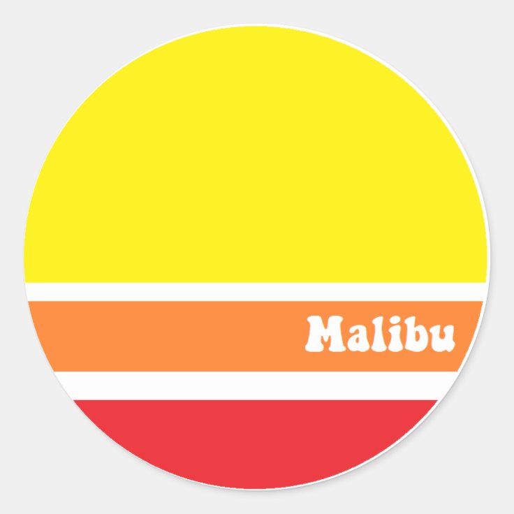 Retro Malibu sticker | Zazzle