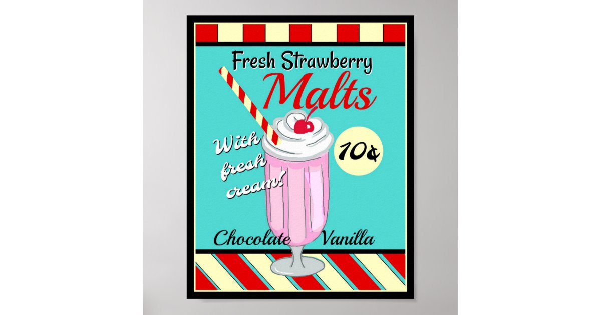 Retro Malt Poster | Zazzle