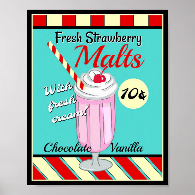 Retro Malt Poster | Zazzle