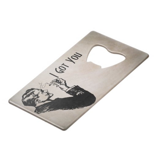 Retro Man Smoking Credit Card Bottle Opener | Zazzle