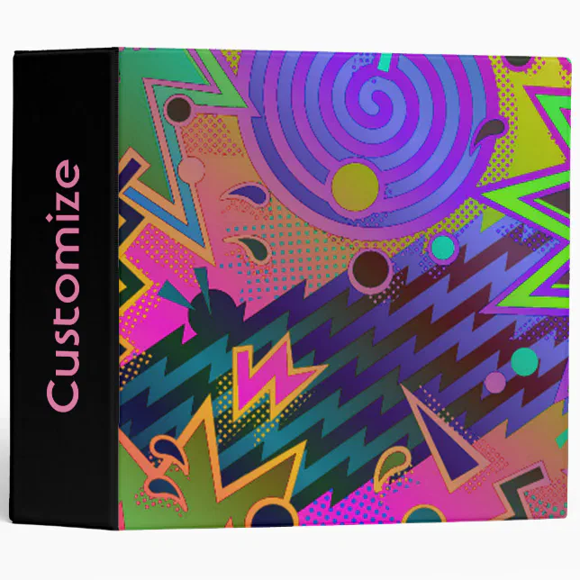 Retro Mania 80's Abstract Binder | Zazzle