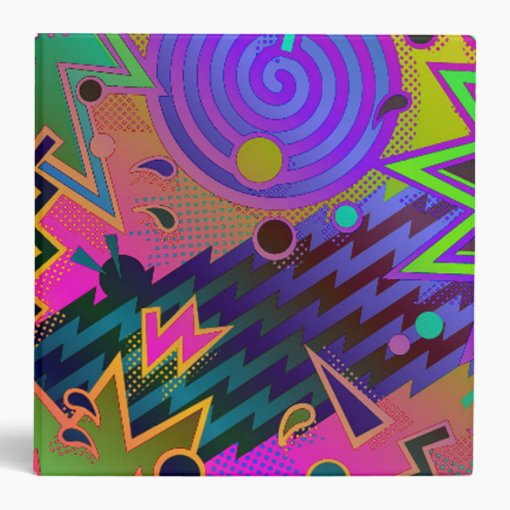 Retro Mania 80's Abstract Binder | Zazzle