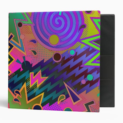 Retro Mania 80's Abstract Binder | Zazzle