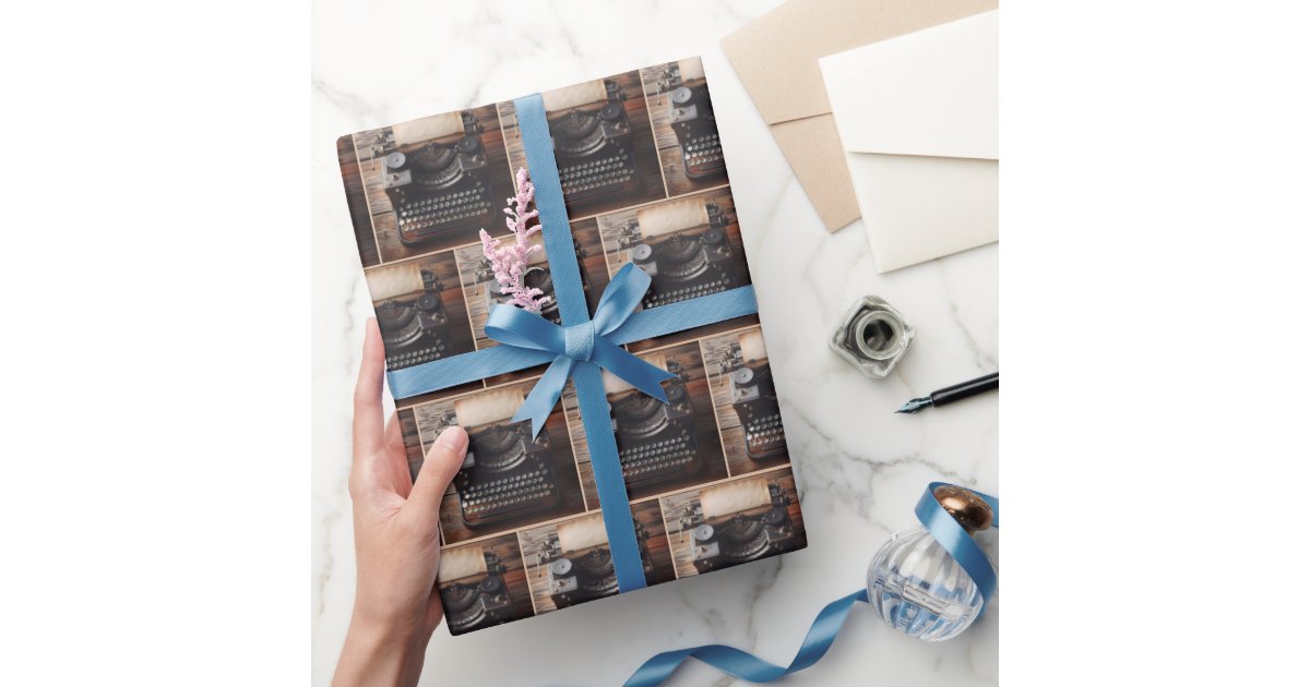 Retro Manual Typewriter Wrapping Paper | Zazzle
