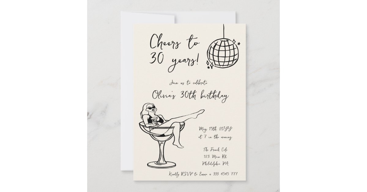 Retro Marg cheers Birthday Party invitation | Zazzle