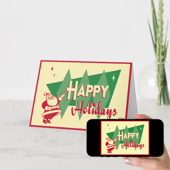 Retro MCM Christmas Card | Zazzle