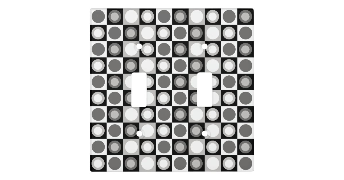 Retro MCM Geometric Pattern Black White Light Switch Cover | Zazzle