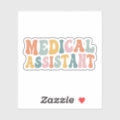 Retro Medical Assistant, Med Assistant Graduation Sticker | Zazzle