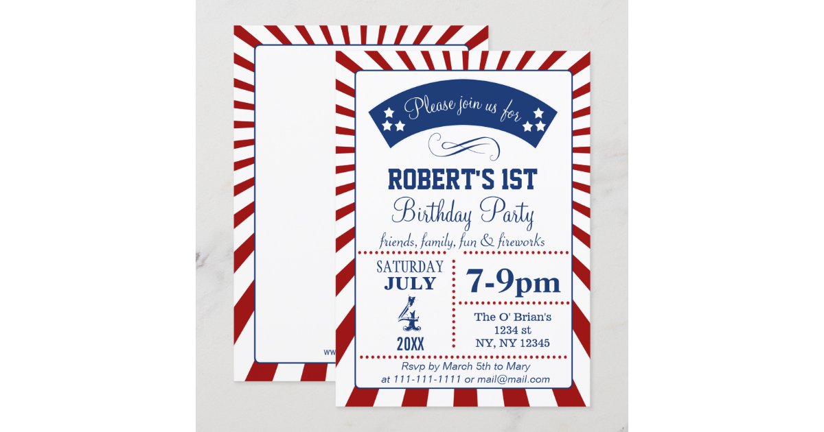 Retro memorial day birthday party invitations | Zazzle