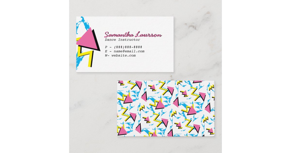 Retro Memphis Inspired Pattern Business Card | Zazzle