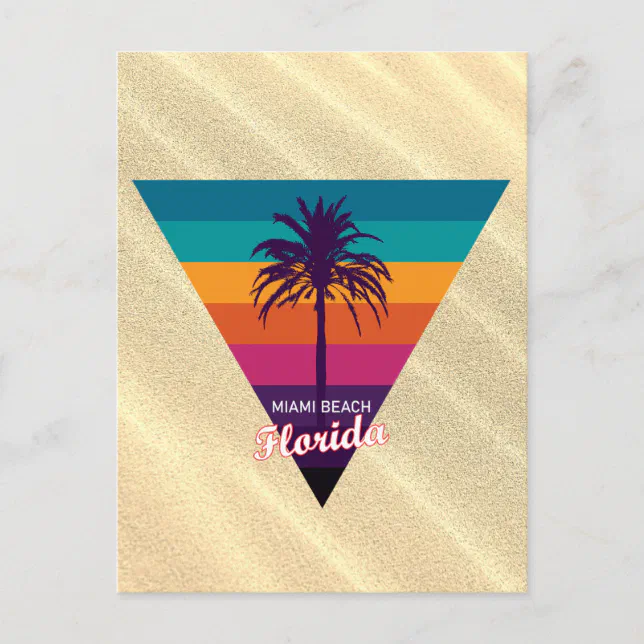 Retro Miami Beach Florida Travel Postcard | Zazzle