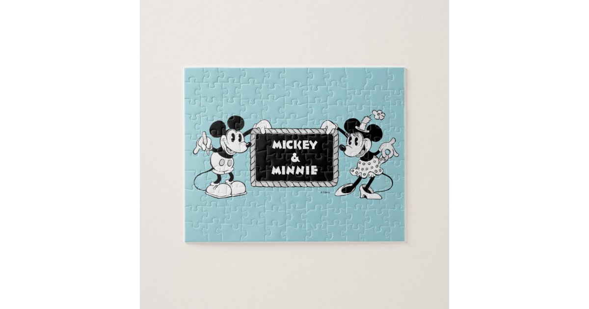 Retro Mickey & Minnie Jigsaw Puzzle | Zazzle