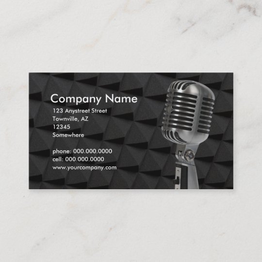 retro microphone business card | Zazzle.com