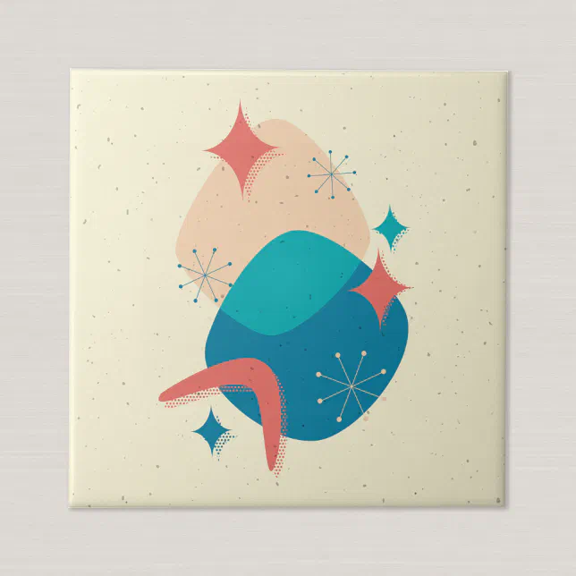 Retro Mid Century Atomic Age Abstract Ceramic Tile | Zazzle