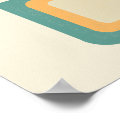 Retro Mid Century Geometric Abstract Teal Orange Poster | Zazzle