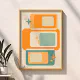 Retro Mid Century Geometric Abstract Teal Orange Poster | Zazzle
