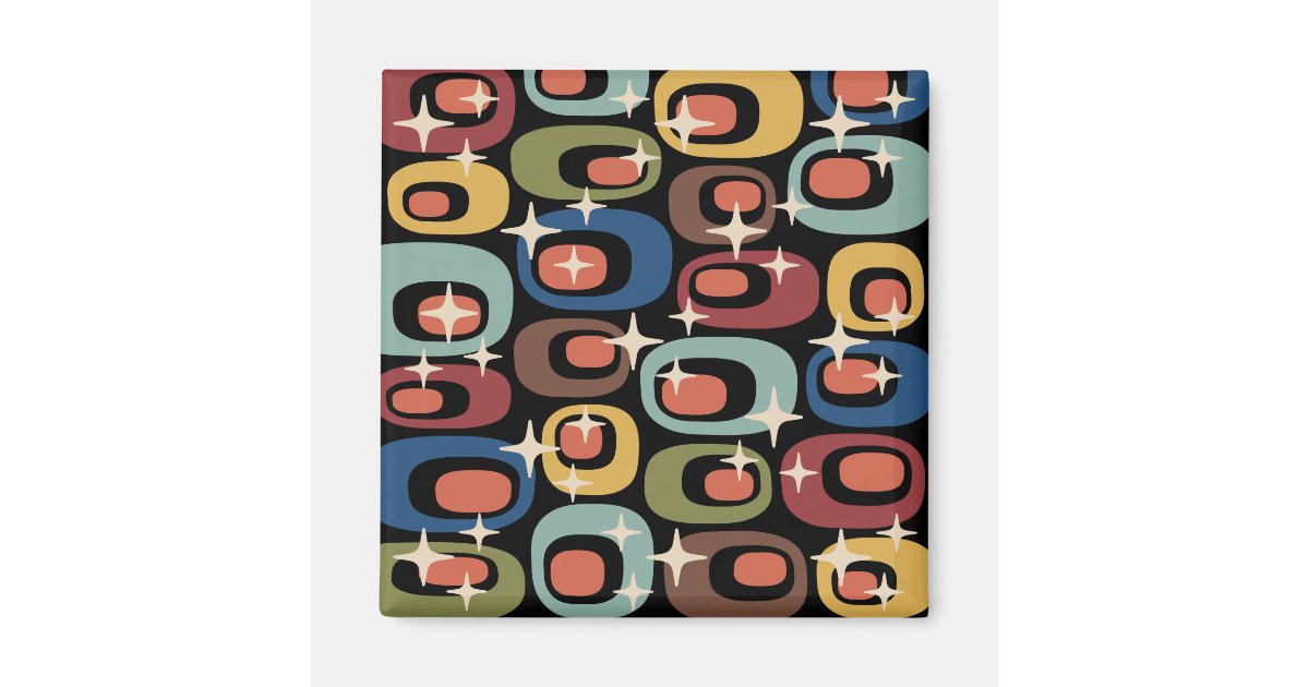 Retro Mid Century Modern Abstract Magnet | Zazzle