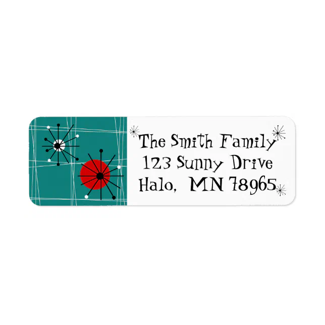 Retro Mid Century Modern Address Labels | Zazzle