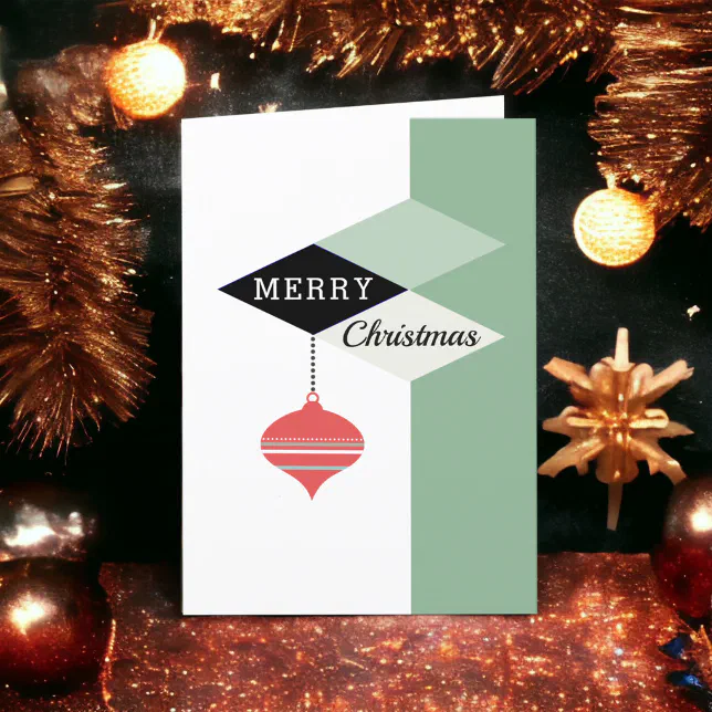 Retro Mid-Century Modern Christmas Holiday Card | Zazzle