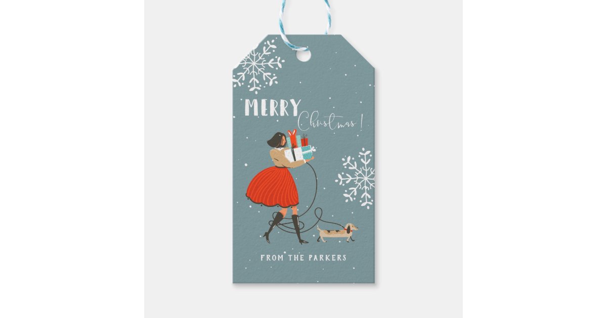 Retro Mid-Century Modern Christmas Holiday Gift Tags | Zazzle