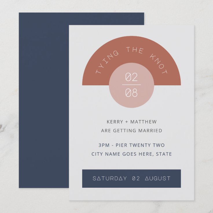 Retro Mid Century Modern Geometric Art 1950s 1960s Invitation | Zazzle