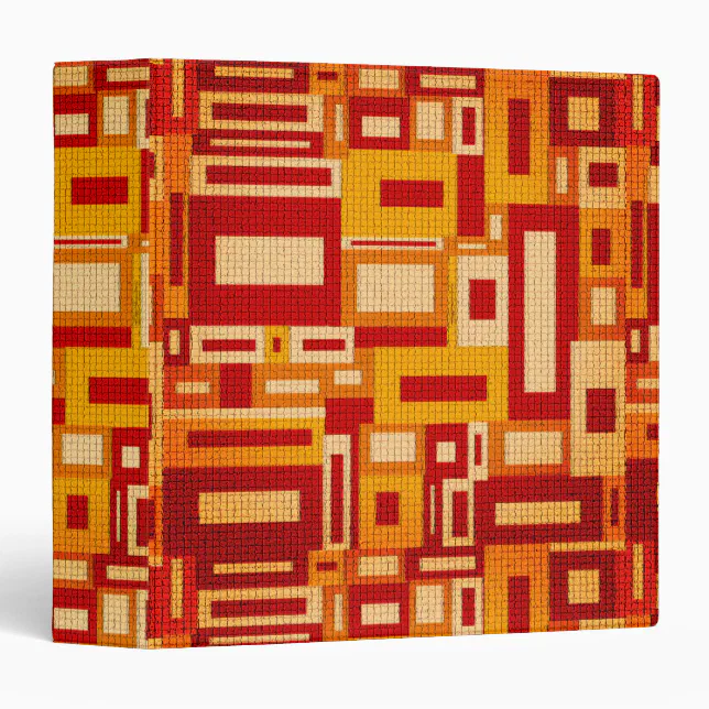 Retro Mid Century Modern Geometrics 3 Ring Binder | Zazzle