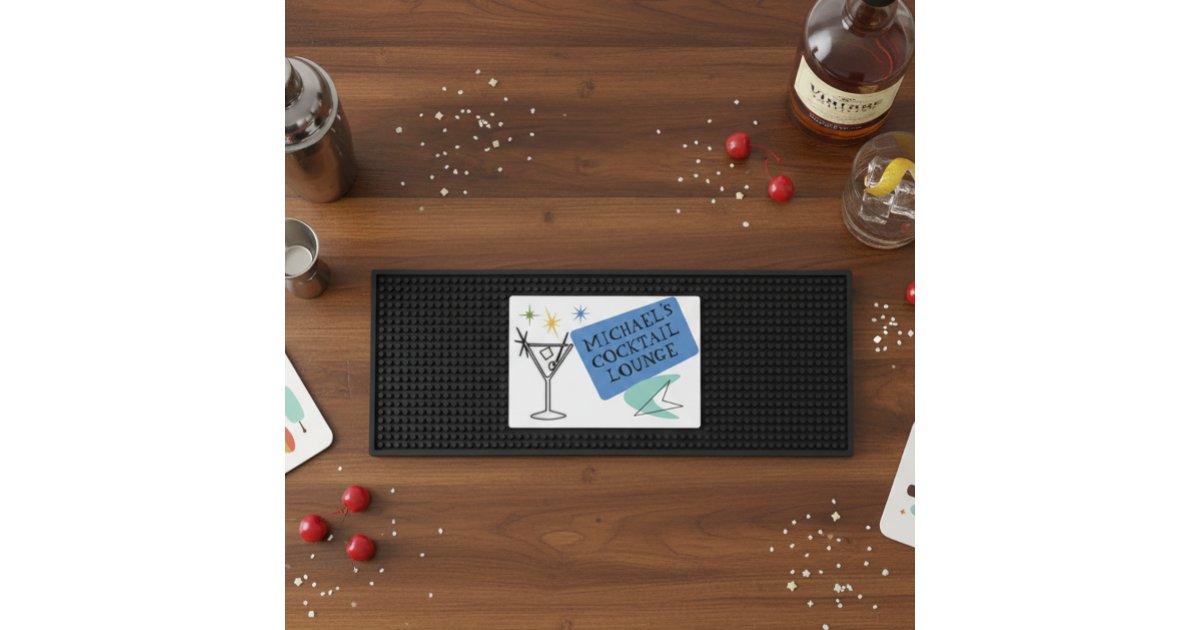 Retro Mid Century Modern martini Bar Mat | Zazzle