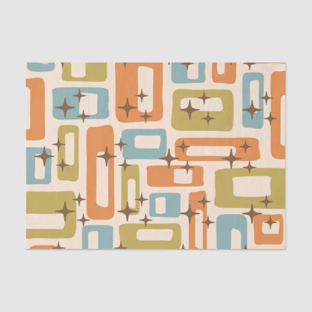 Retro Mid Century Modern Tissue Paper | Zazzle