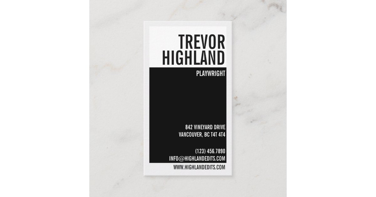 Retro Minimalist Geometric Split - Black Business Card | Zazzle