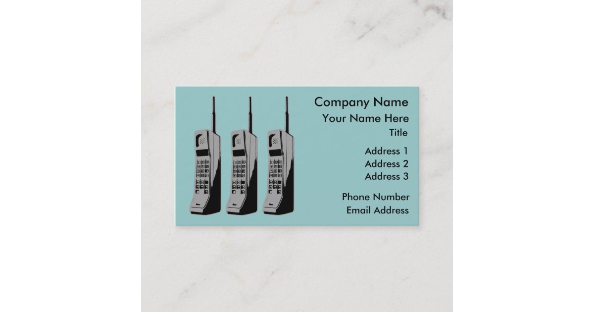 Retro Mobile Phone Graphic Business Card | Zazzle