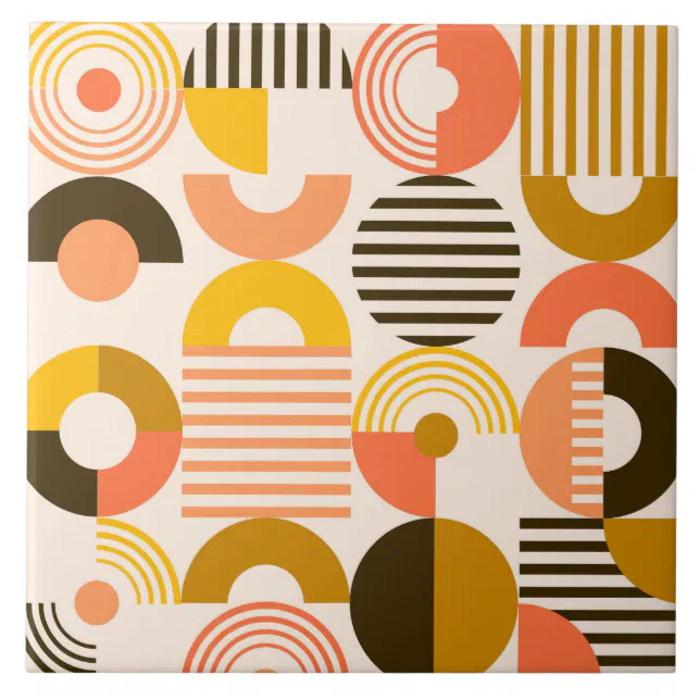 Retro Mod Fantastic Shapes Ceramic Tile | Zazzle