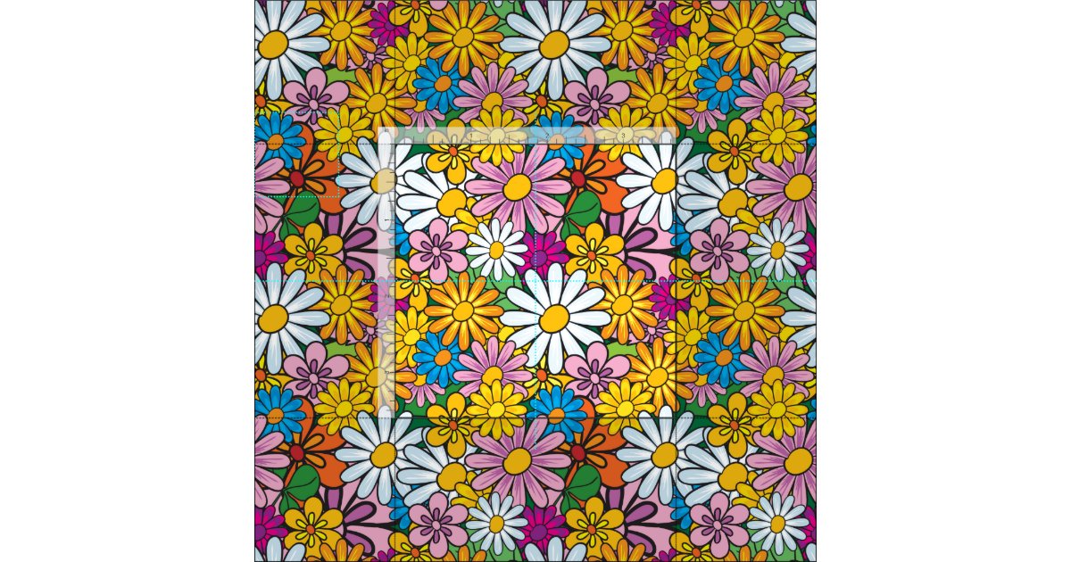 Retro Mod Flowers Fabric | Zazzle