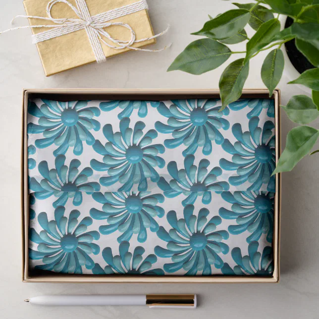 Retro MOD Flowers - MCM Spring Summer Garden Tissue Paper | Zazzle