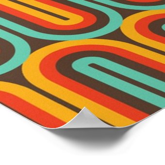 Retro Mod Mid Century Abstract Poster | Zazzle