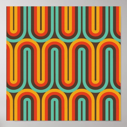 Retro Mod Mid Century Abstract Poster | Zazzle