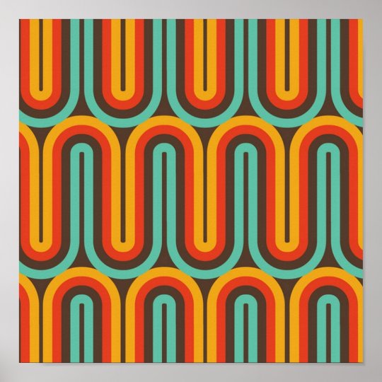 Retro Mod Mid Century Abstract Poster | Zazzle.com