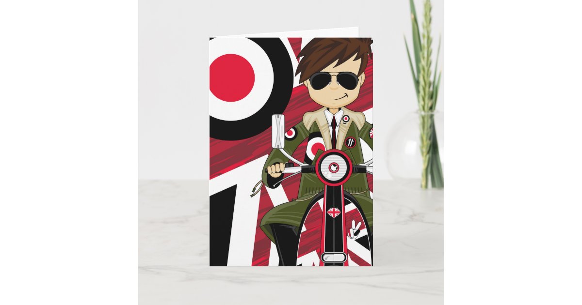 Retro Mod on Scooter Card | Zazzle